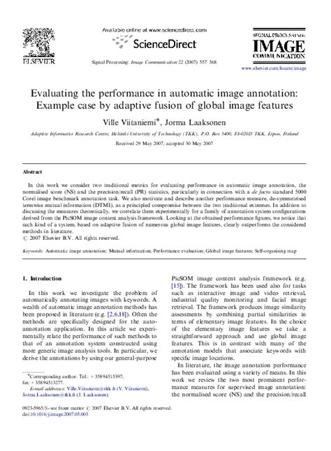 pdf evaluating the performance in automatic image annotation example