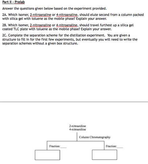 Solved Part II Prelab Answer The Questions Given Below Chegg