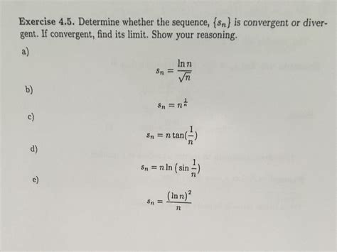 Solved Exercise Determine Whether The Sequence Is Chegg
