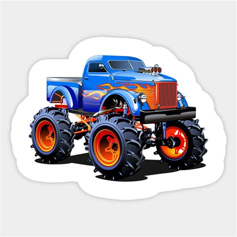 Cartoon Monster Truck Sticker Cartoon Truck Monster Trucks Truck
