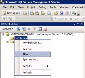 How to Attach SSAS Database in SQL Server - MyTechMantra.com