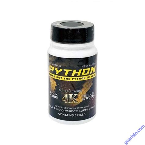 Python 4k 6ct Male Performance Supplement Bottle Pill