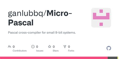 Github Ganlubbqmicro Pascal Pascal Cross Compiler For Small 8 Bit Systems