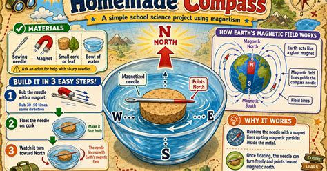 Build A Homemade Compass Infographic Livephysics™