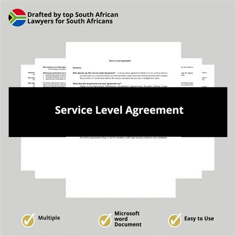 Service Level Agreement Contract Template And Agreement Sla South