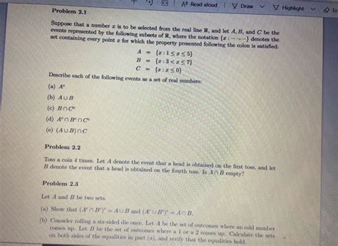 Solved Aº Read Aloudy Draw Problem 21 Highlight Suppose