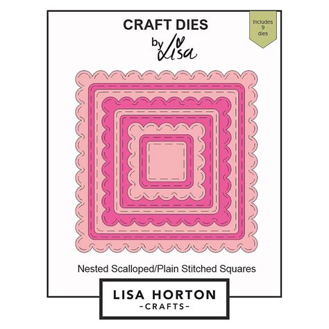 Lisa Horton Crafts Nested Dies Scalloped And Plain Squares Oriental Trading