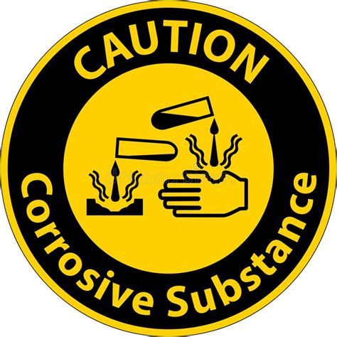 Caution Sign Corrosive Substance On White Background Stock Vector