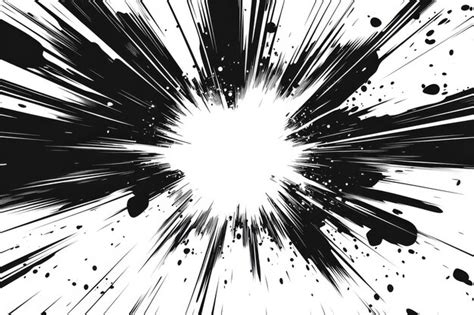 Illustration Showcasing A Dynamic Manga Explosion Effect With Vibrant