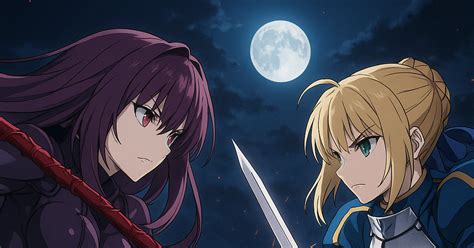 #Fate/staynight Scathach VS Saber - Hell_dont_existのイラスト - pixiv