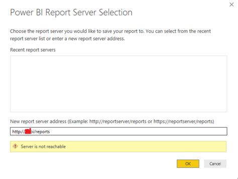 unable to connect power bi report server through d microsoft