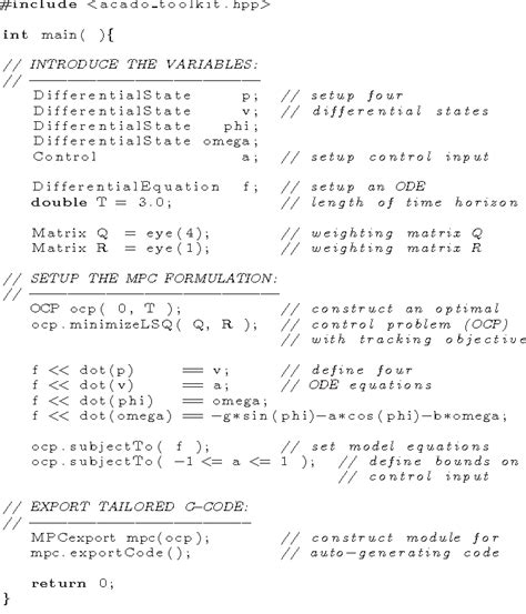 Figure 4 From An Auto Generated Real Time Iteration Algorithm For Nonlinear Mpc In The
