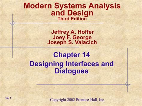 Chapter14 Designing Interfaces And Dialogues Ppt
