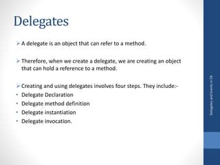 Delegates And Events In C PPTX Programming Languages Computing