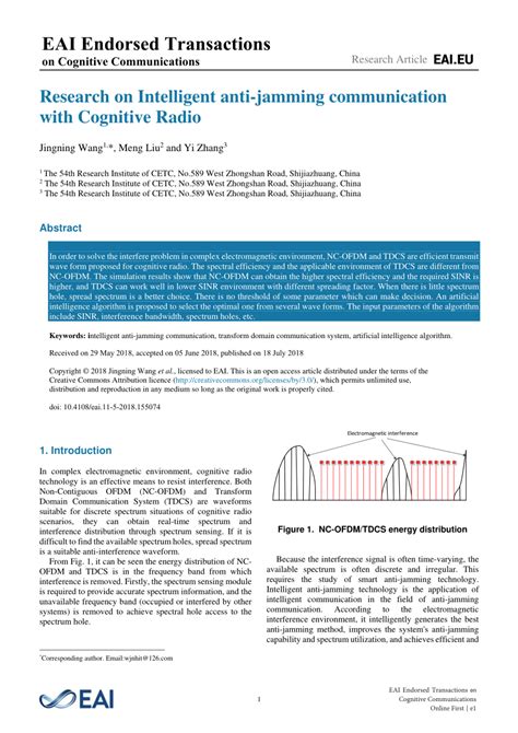 Pdf Research On Intelligent Anti Jamming Communication With Cognitive