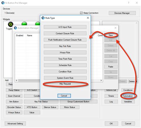 n button automation control relay with request serial port tool