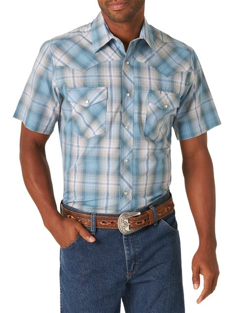 Wrangler Mens Short Sleeve Western Shirt