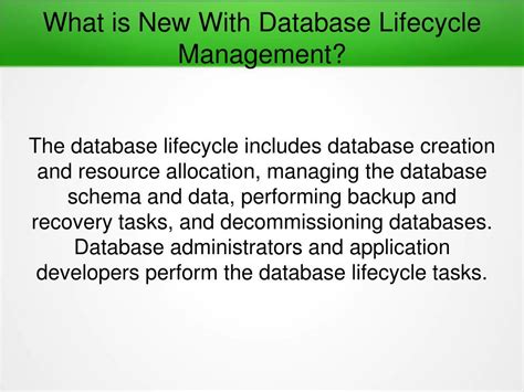 Ppt What Is New With Database Lifecycle Management Powerpoint