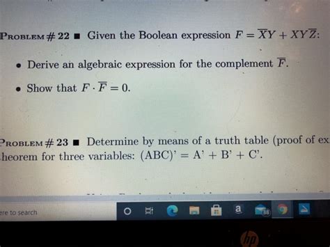 Solved PROBLEM Given The Boolean Expression F XY Chegg