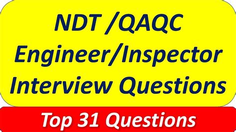 ASNT NDT Level II QAQC Inspector Interview Questions And Answers YouTube
