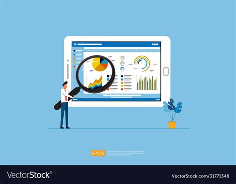 Businessman Analysis Web Statistics Charts Vector Image