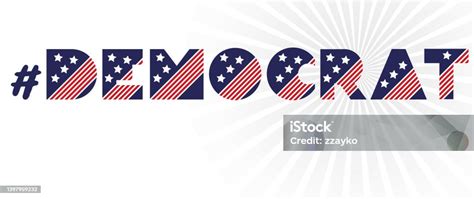 흰색 배경에 해시 태그 중간 선거 배너 전단지 게시물 인쇄 스티커 템플릿 디자인을위한 2022 정치 캠페인 애국심 동기 부여 메시지 인용 민주당 벡터 11월에 대한 스톡
