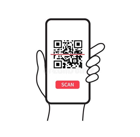 Scan QR Code With Mobile Phone Online Shopping Concept Vector