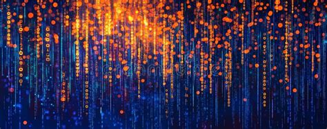 digital data stream with bright bokeh abstract background technology and innovation concept