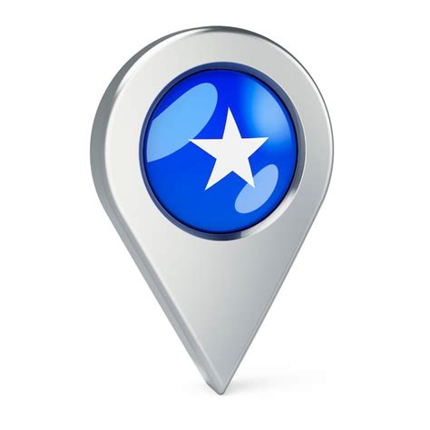 Premium Photo Map Pointer With Flag Of Somalia 3d Rendering