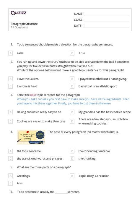 Paragraph Writing Worksheets Grade 4 Pdf