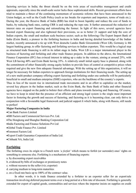 Study Notes Factoringpdf Debt Factoring And Invoice Discounting