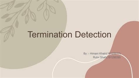 Mst Based Termination Detection Protocolspptx