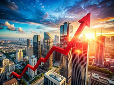 Analyzing Market Trends And Business Growth A Droneseye View Of Red Arrow Chart Data Stock