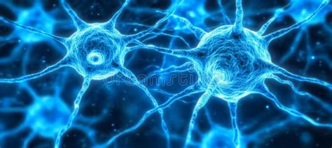 Glowing Blue Abstract Neural Network Vector Illustration Artificial Intelligence Concept Stock