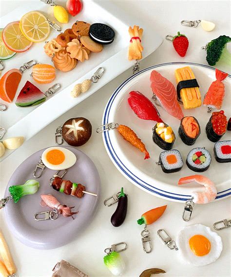 [💕당일배송 묶음할인💕] 56종 음식 모형 키링 모음전 자동차 가방 에어팟 파우치 열쇠고리 가방장식 재미있는 생일 쓸데없는 선물 체육대회 운동회 에이블리