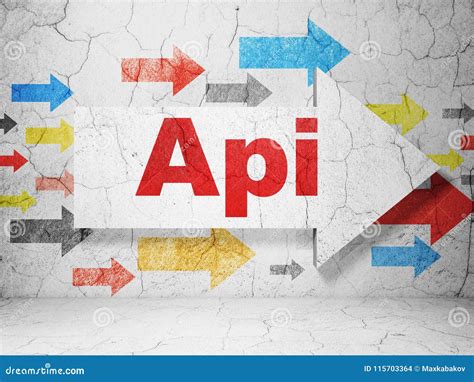 Programming Concept Arrow With Api On Grunge Wall Background Stock Illustration Illustration