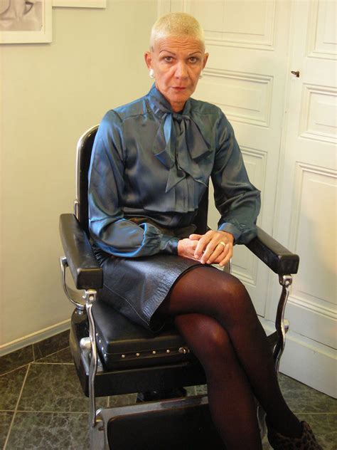 Mary With A Satin Blouse Pleated At The Front Buzzed Hair Women Dame