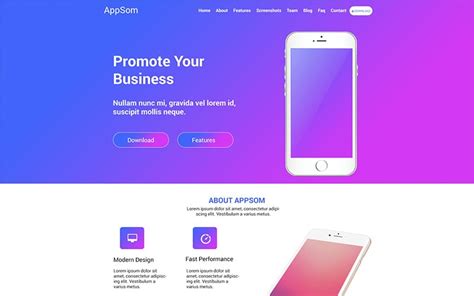 Appsom App Landing Psd Template 69033 Templatemonster