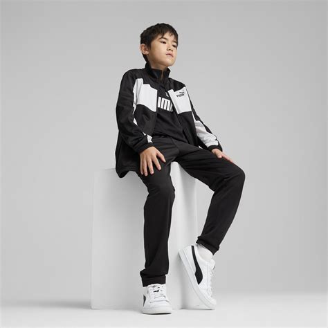 Puma Poly Colourblock Jogginganzug Jungen Puma Black Puma Decathlon