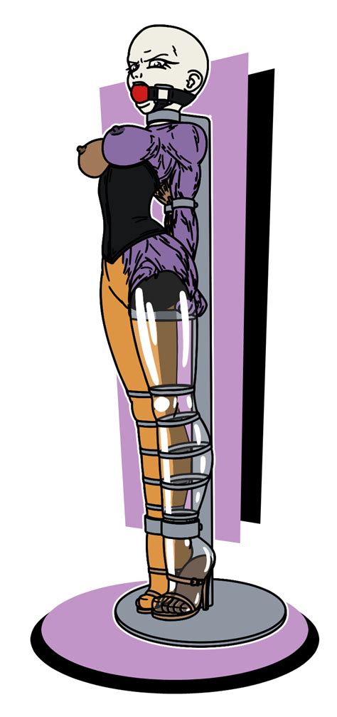 Rule 34 1girls Bald Female Ball Gag Bondage Bound Breasts Breasts Out