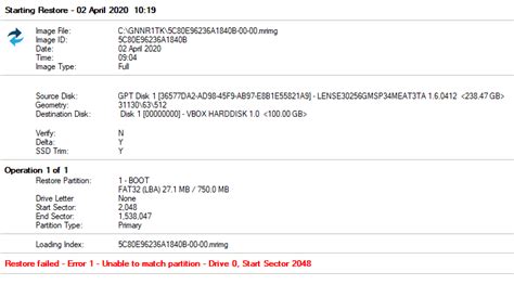 Virtualbox Restores Fails With Different Errors