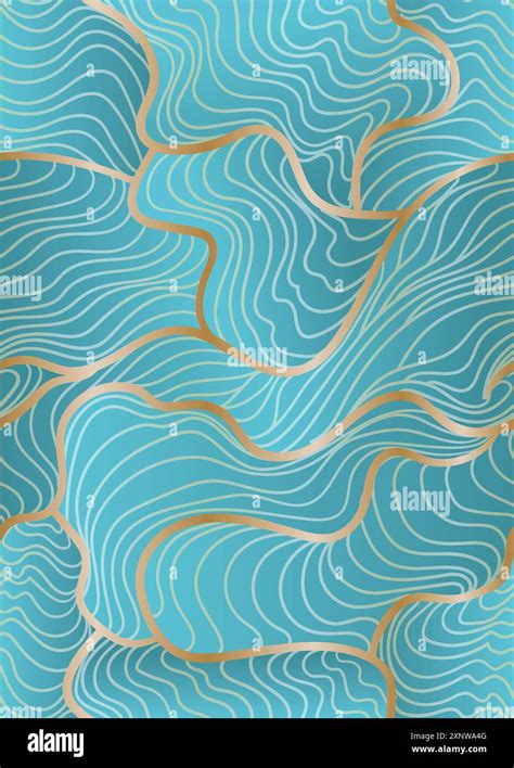 Blue Sea Waves Pattern Creative Abstract Pattern In While Out Line