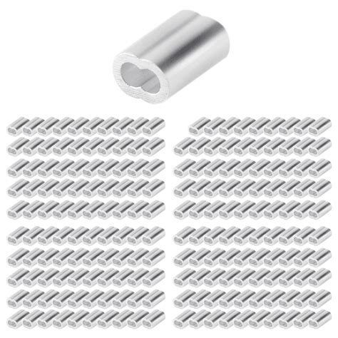 200pcs 116 Inch Cable Ferrule Set Aluminum Alloy Crimping Loop Sleeve