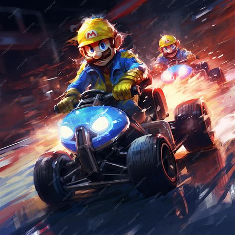 Premium Ai Image A Super Maryo Game Ride Illustration Racing Car