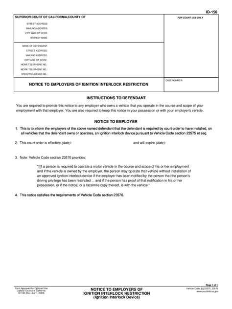 California Ignition Interlock Device 6 Free Templates In Pdf Word