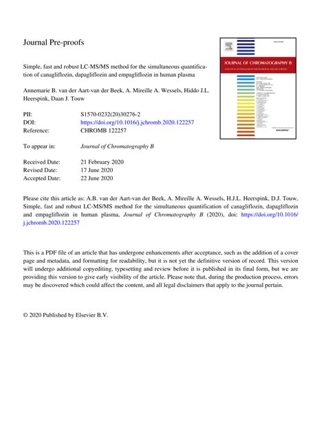 Pdf Simple Fast And Robust Lc Msms Method For The Simultaneous