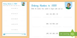 Comparing And Ordering Whole Numbers Up To 1000 Worksheet