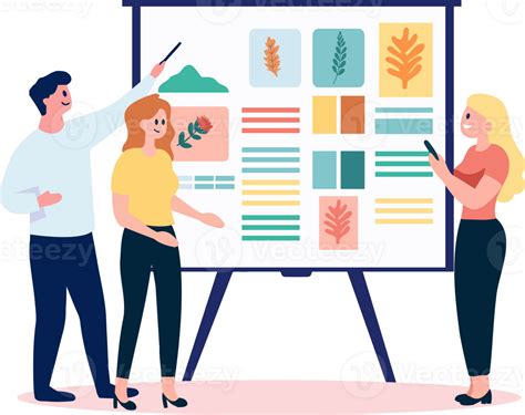 Hand Drawn Group Of Business People Meeting In Flat Style 25347632 Png