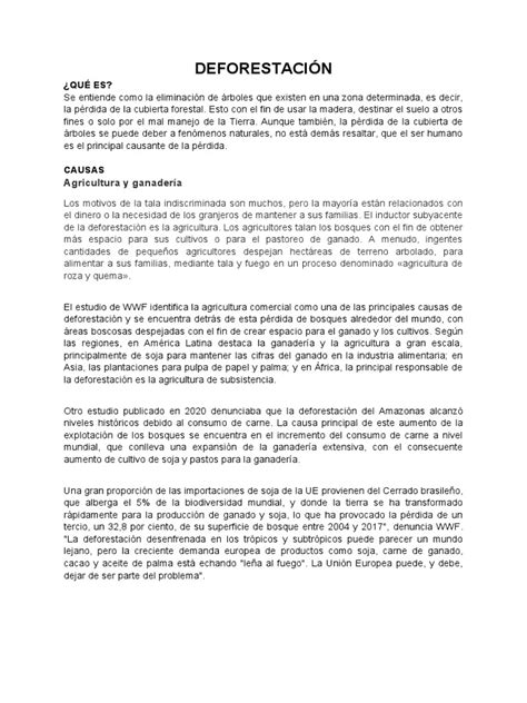 Exp De Deforestación Pdf Deforestación Los Bosques