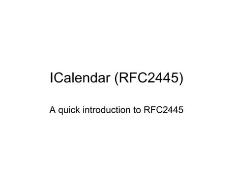 icalendar rfc2445 draft1 ppt